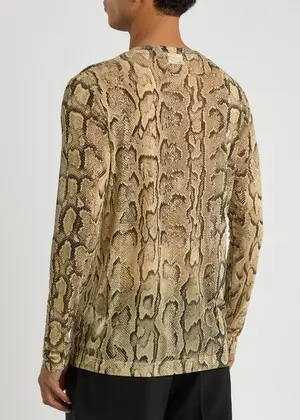 Dries Van Noten Horwick Python-print Stretch-tulle Top