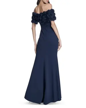 Eliza J Off-the-shoulder Side Tuck Gown