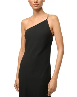 Staud Elodie One-shoulder Dress - Black