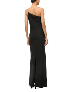 Staud Elodie One-shoulder Dress - Black