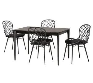 BALI & PARI Sabelle Wood And Rattan 5-piece Dining Set - One-color