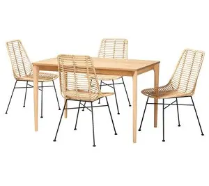 BALI & PARI Manhattan Rattan And Wood 5-piece D Ining Set - One-color
