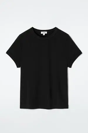 Cos Shrunken Ringer T-shirt - Black