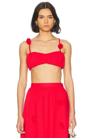 Caroline Constas Evangeline Bustier Top In Red