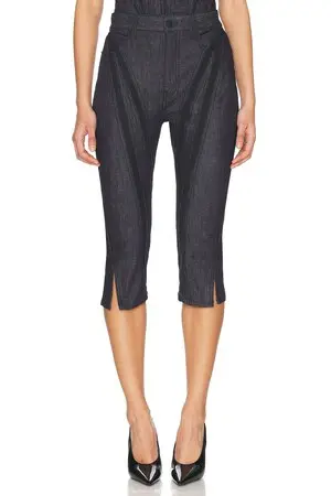 MUGLER Capri Pant - Raw Blue & Black