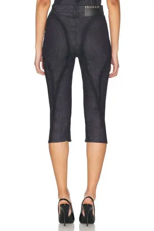 MUGLER Capri Pant - Raw Blue & Black