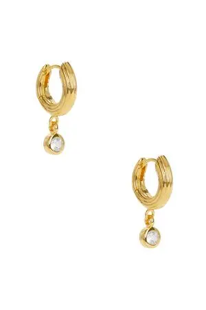 DEVE Non-conformist Hoop Earrings - Gold Vermeil & White Topaz