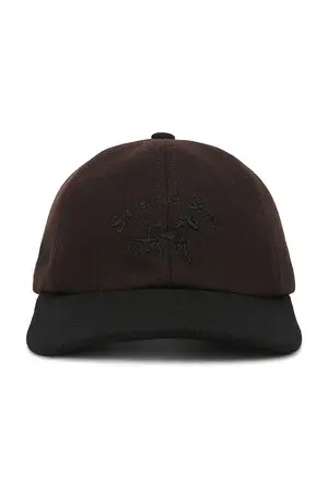 SIEGELMAN STABLE X Wool Dad Cap - Chocolate Brown & Black