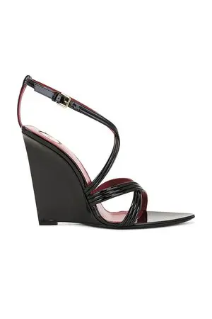 Saint Laurent Rossi Wedge Sandal - Nero