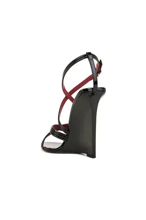 Saint Laurent Rossi Wedge Sandal - Nero