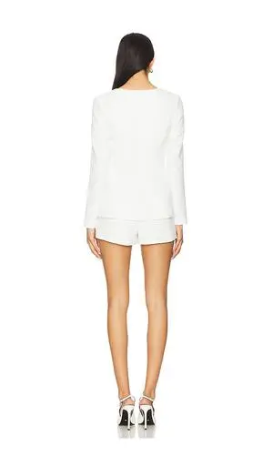 Amanda Uprichard Long Sleeve Kya Romper - Ivory