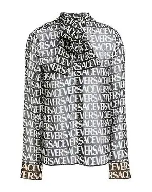 Versace VERSACE Silk Bow Shirt Black