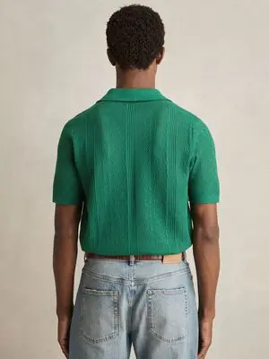 REISS Kipling Textured-knit Short-sleeve Shirt