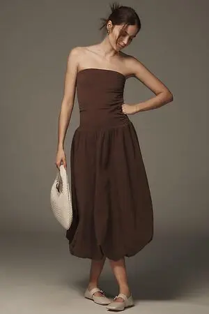 MARE MARE Strapless Drop-waist Midi Dress
