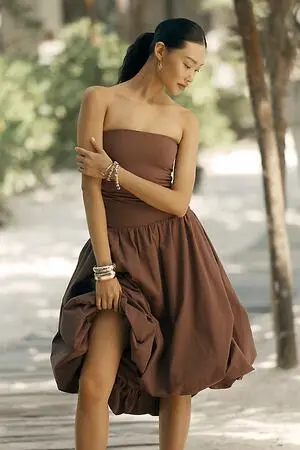 MARE MARE Strapless Drop-waist Midi Dress