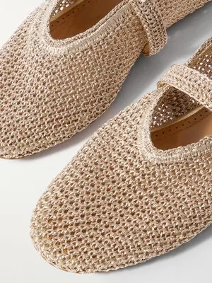 Alaïa Metallic Crocheted Ballet Flats