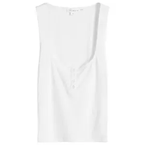 Good American Pointelle Henley Tank Top