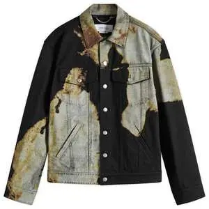 Alexander McQueen Acid Treatment Denim Jacket - Black/ivory