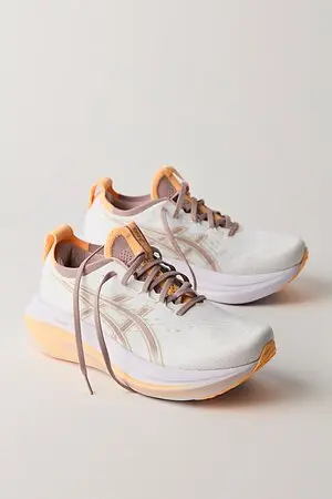 Asics Gel-nimbus 27 Knit Upper Sneakers - White/fawn