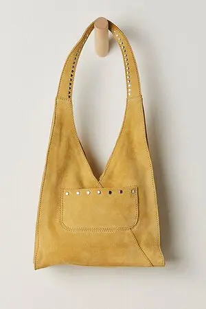 Free People Knox Studded Suede Shoulder Bag - Butter