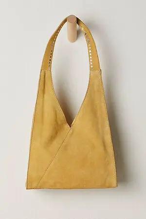 Free People Knox Studded Suede Shoulder Bag - Butter