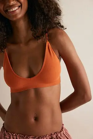 Free People Barely There T-back Bralette - Rust