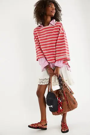 Free People Intimately Midnight Muse Mini Slip Skirt With Crochet Trim - Sugar Swizzle