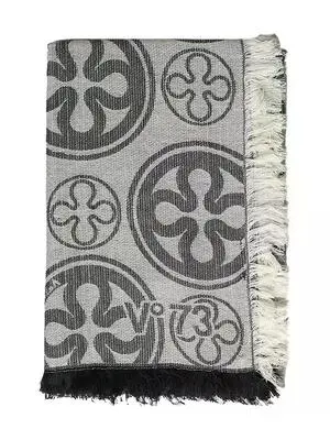 V°73 Logo-intarsia Scarf - White