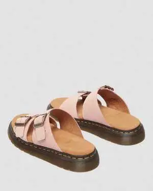 Dr. Martens Josef Nubuck Leather Slide Sandals - Pink