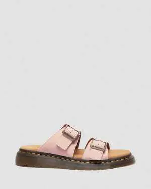 Dr. Martens Josef Nubuck Leather Slide Sandals - Pink
