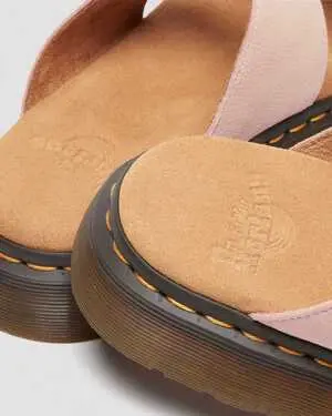 Dr. Martens Josef Nubuck Leather Slide Sandals - Pink