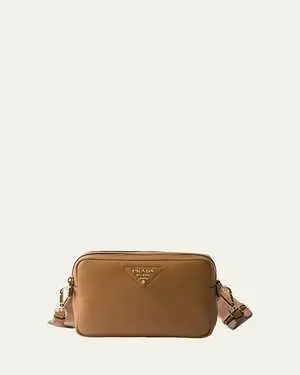 Prada Daino Soft Leather Camera Bag - Caramel