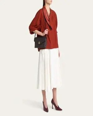 Bottega Veneta Knot Lock Intrecciato Leather Bag - Fondant
