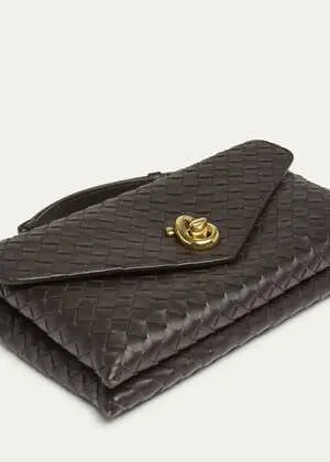 Bottega Veneta Knot Lock Intrecciato Leather Bag - Fondant