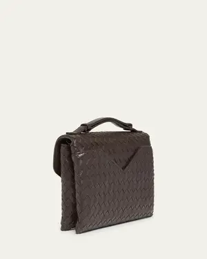 Bottega Veneta Knot Lock Intrecciato Leather Bag - Fondant