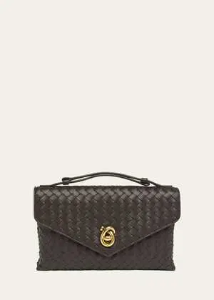 Bottega Veneta Knot Lock Intrecciato Leather Bag - Fondant