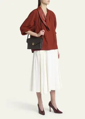 Bottega Veneta Knot Lock Intrecciato Leather Bag - Fondant