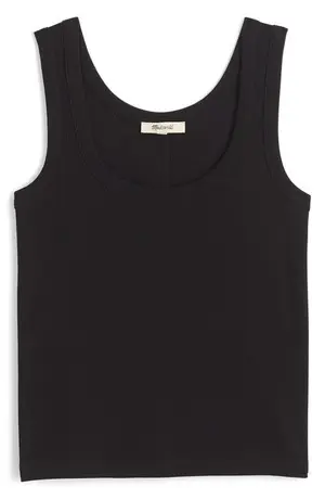 Madewell Scoop Neck Ribbed Tank - Jet Black