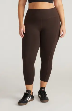 Universal Standard Next To Naked Crop Pocket Leggings - Darkest Brown