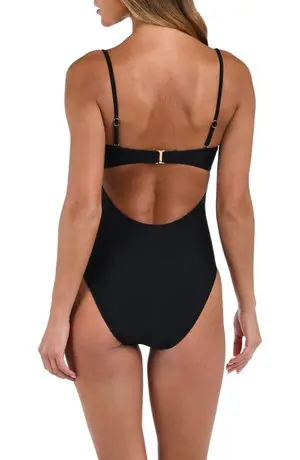 L'Agence Emilia Bandeau One-piece Swimsuit - Black
