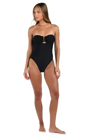 L'Agence Emilia Bandeau One-piece Swimsuit - Black