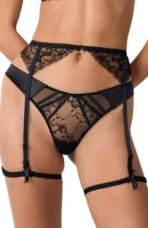 ETAM Mascarade Porte Jartelle Lace Garter Belt - Black