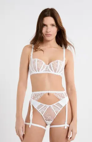 ETAM Mascarade Porte Jartelle Lace Garter Belt - White