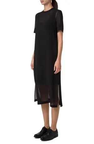 Akris Sheer Silk Georgette Shift Dress