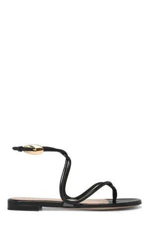 GIANVITO ROSSI Jungle Mamba Flat Sandals Black
