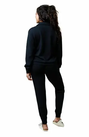 SOFTIES Athleisure Dreamtech Johnny Collar Jogger Set - Black