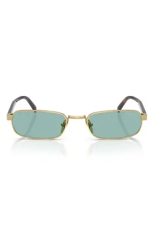 Prada 54mm Rectangular Sunglasses - Gold /petrol Green