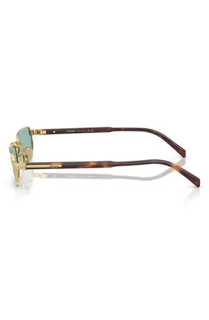 Prada 54mm Rectangular Sunglasses - Gold /petrol Green