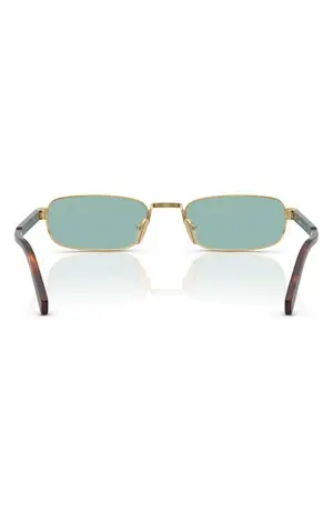 Prada 54mm Rectangular Sunglasses - Gold /petrol Green