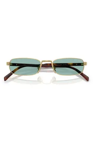Prada 54mm Rectangular Sunglasses - Gold /petrol Green